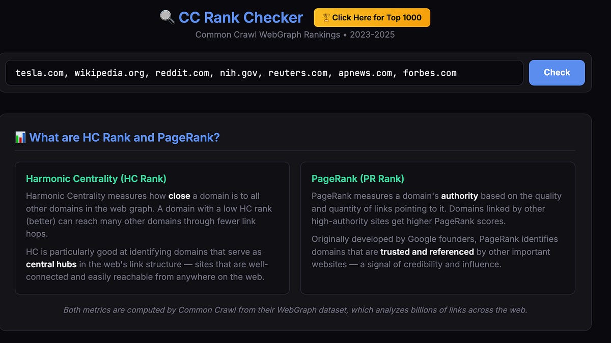 [FREE TOOL] Common Crawl, LLM Training Data, and the Domain Authority ...
