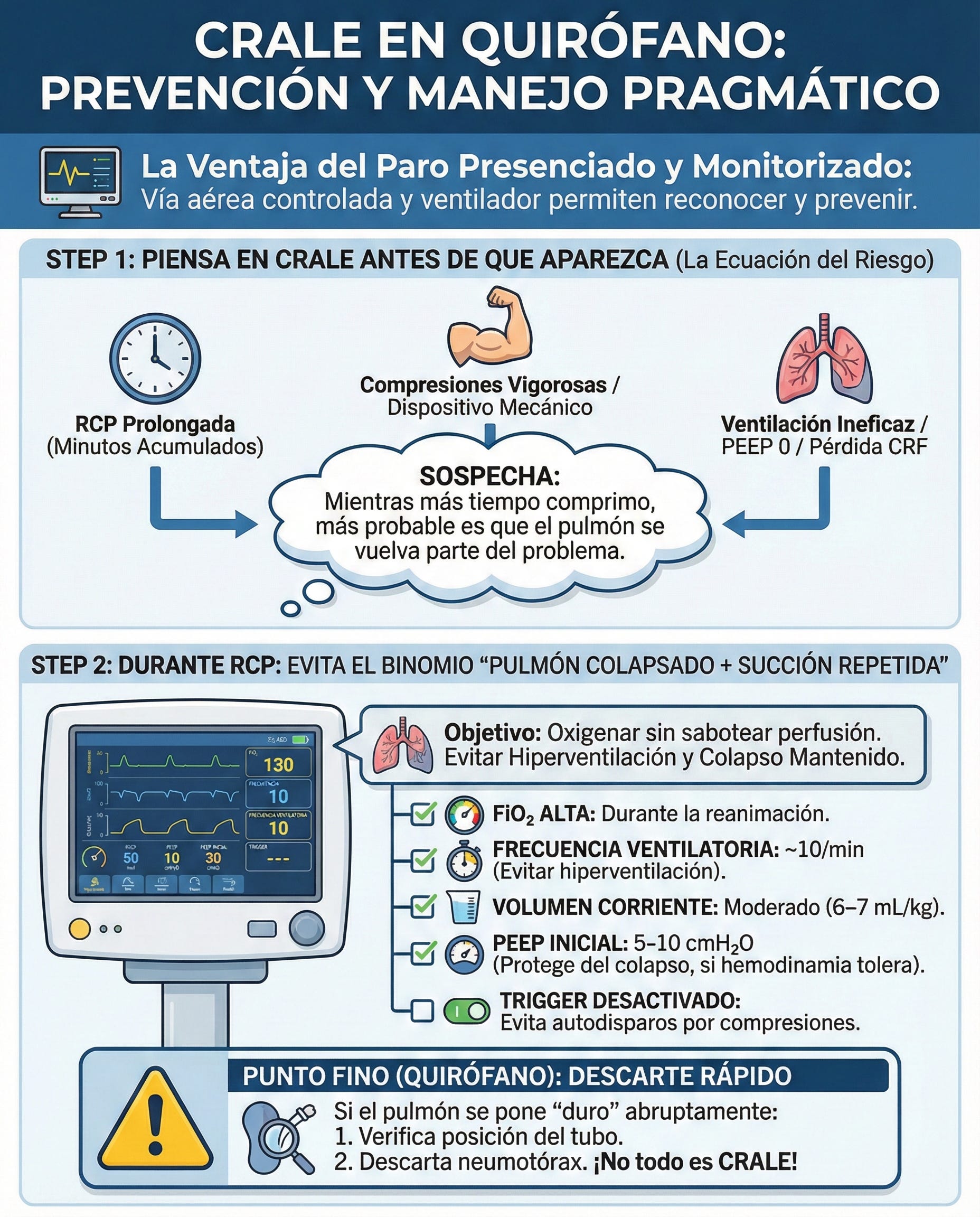 CRALE: Edema Pulmonar por RCP en Quirófano