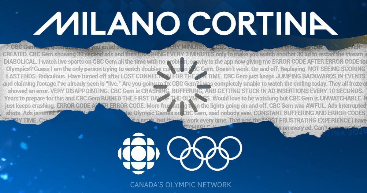 CBC Olympics stream full of crashes, buffering and endless ads