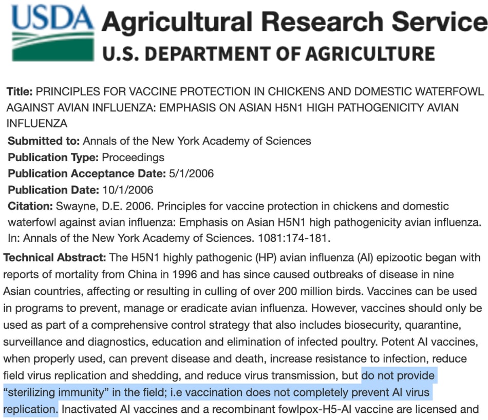 USDA’s Mass H5N1 Poultry Vaccination Plan Likely to Rely on Leaky ...