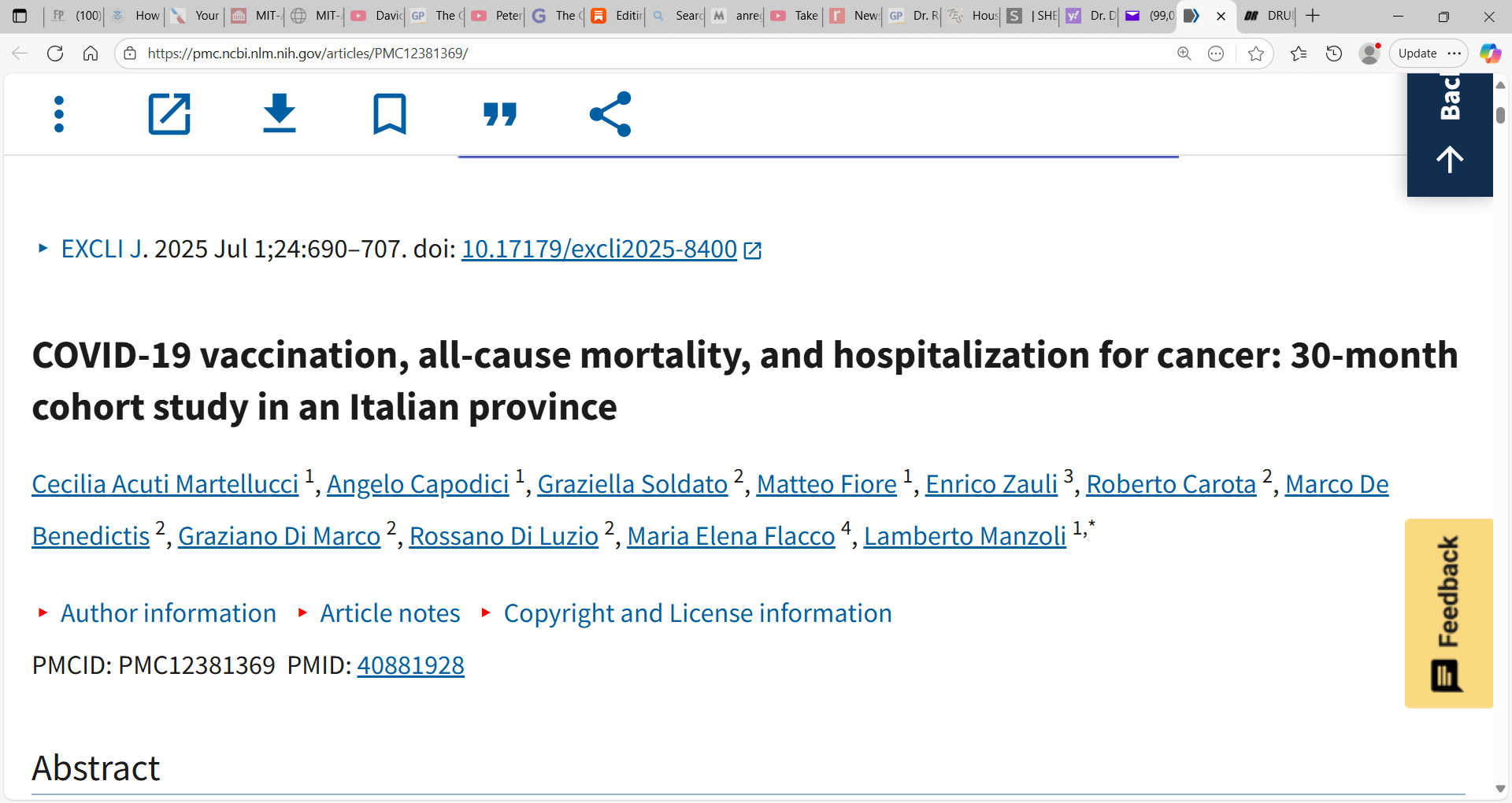 BREAKING massive Italian study adds to the firm unequivocal ...