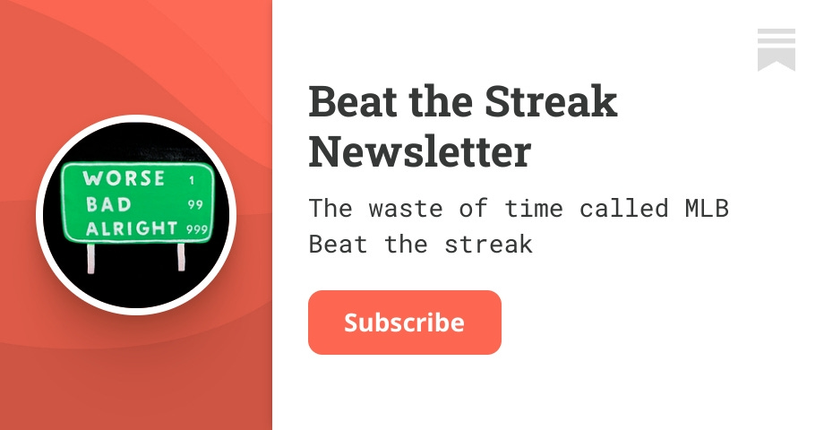 Beat the Streak Newsletter | Lawrence | Substack