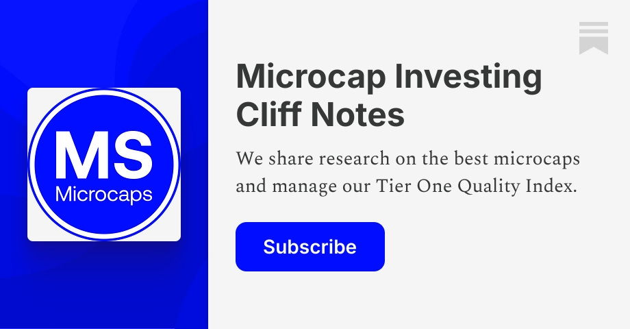 Cliff Note 02/04/23 - by MS Microcaps LLC - MS Cliff Notes