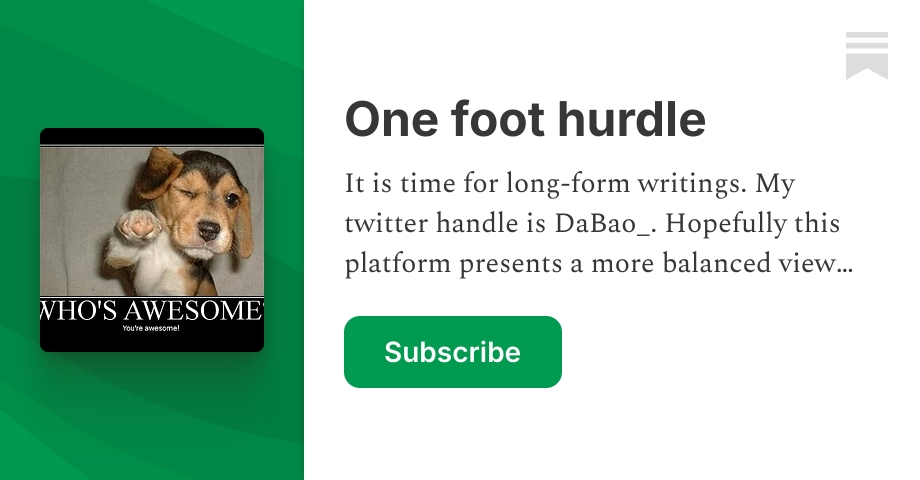 One foot hurdle | Dabao | Substack