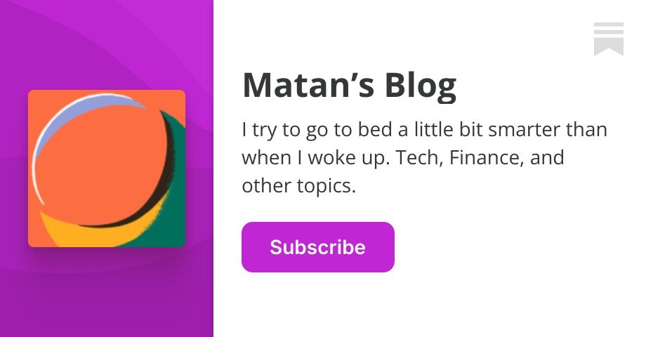Matan’s Blog | Matan Zinger | Substack