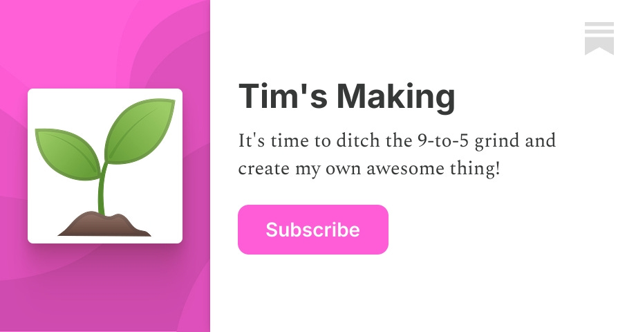 Tim's Making | Timothy Alcaide | Substack