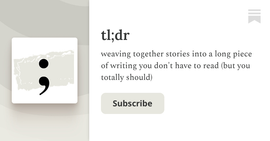 tl;dr | Alicia | Substack