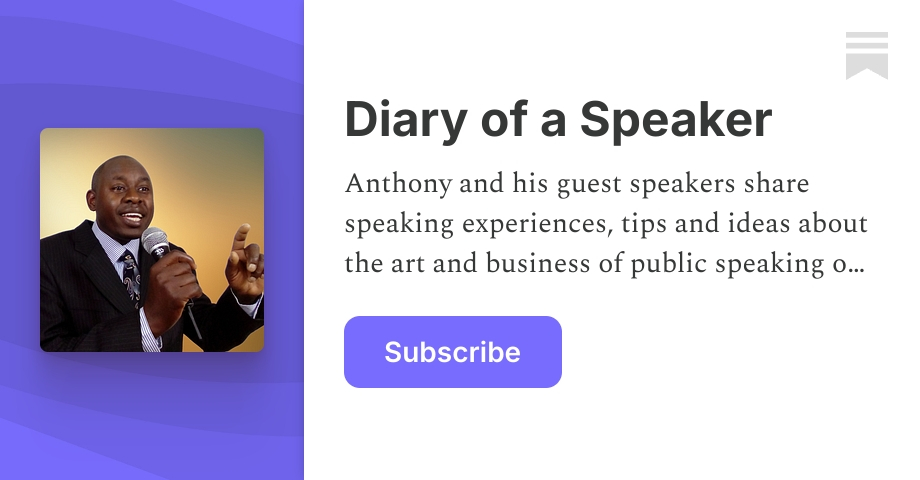 Diary of a Speaker | Anthony Muiruri | Substack