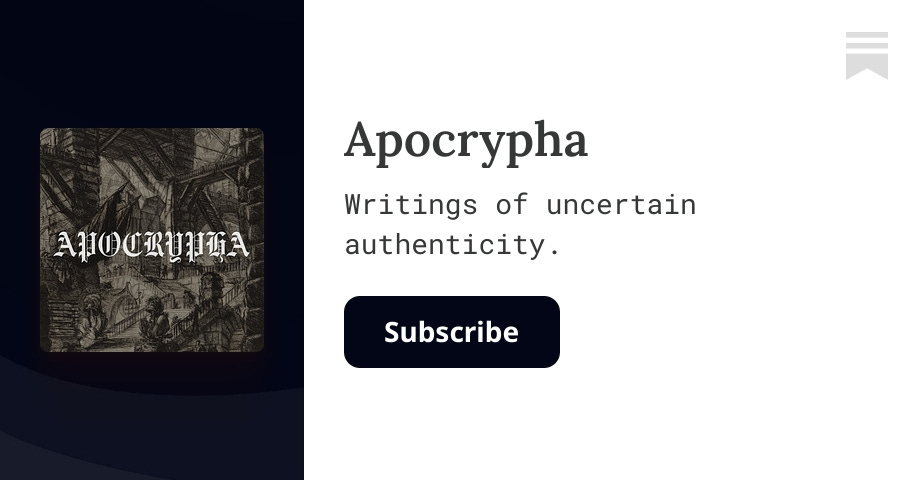 Apocrypha | M. E. Rothwell | Substack