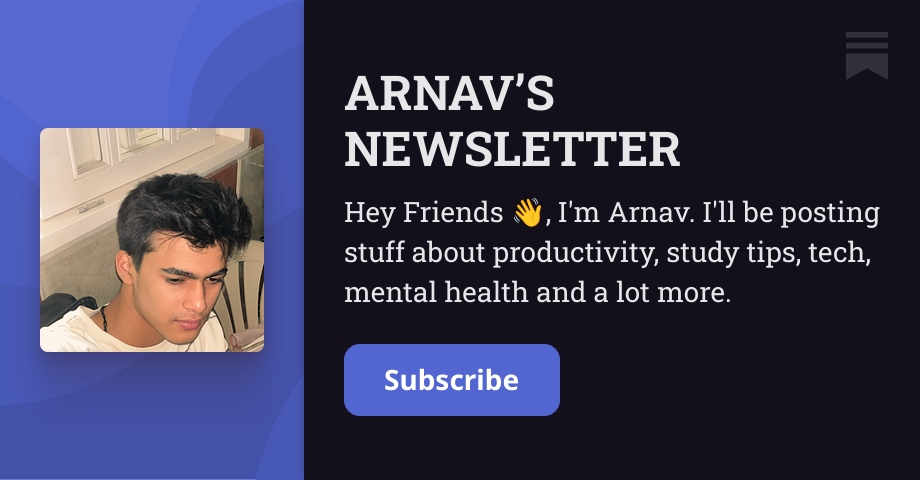 ARNAV’S NEWSLETTER | Arnav Porwal | Substack
