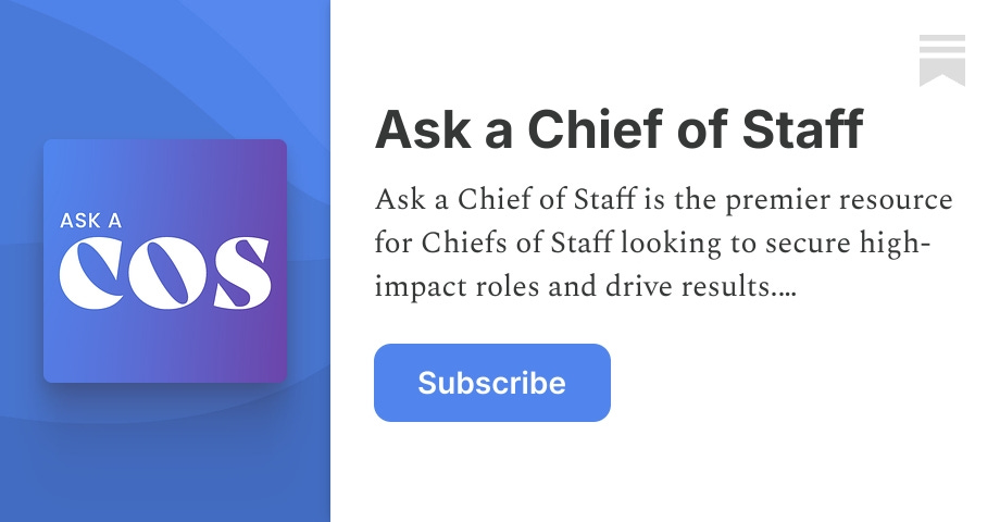 Ask a Chief of Staff | Clara Ma | Substack Ask a Chief of Staff | Clara Ma | Substack