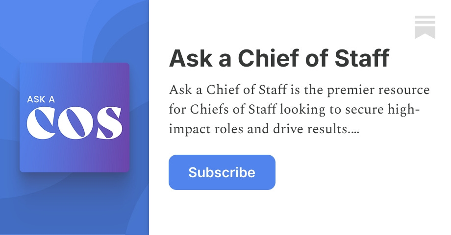 Ask a Chief of Staff | Clara Ma | Substack