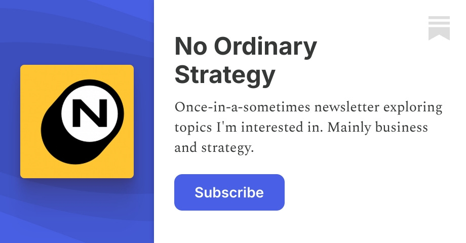 No Ordinary Strategy | Benjamin Schroeder | Substack