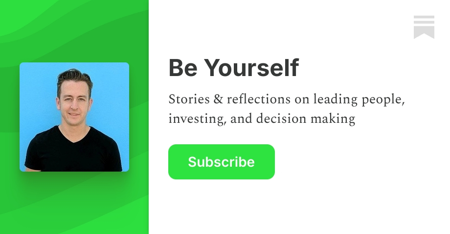 Be Yourself | James Cox | Substack