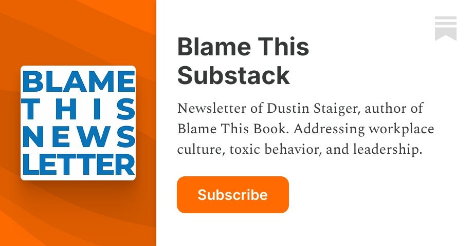 Blame This Substack | Dustin Staiger | Substack