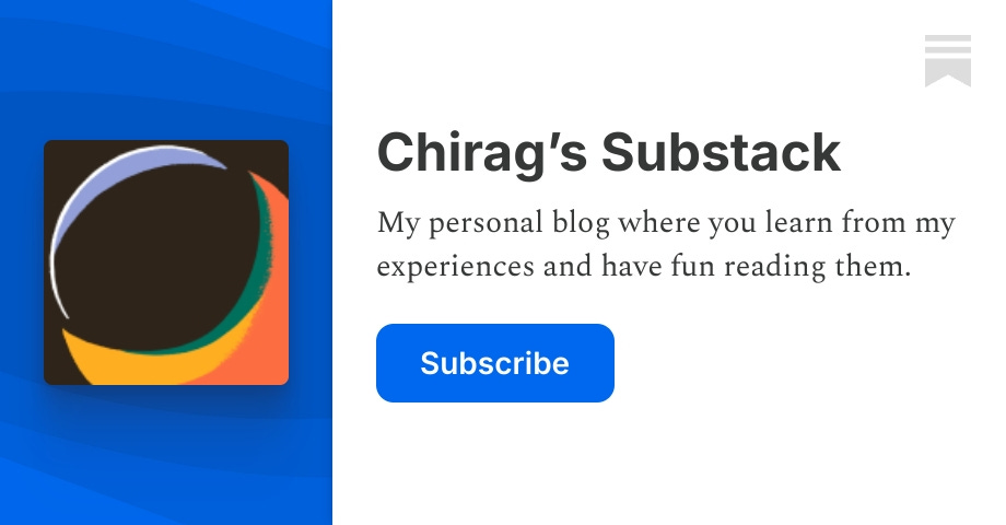 Chirag’s Substack | Chirag Gautam | Substack