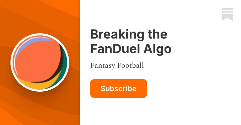 Breaking the FanDuel Algo | BowTiedBuzzard | Substack