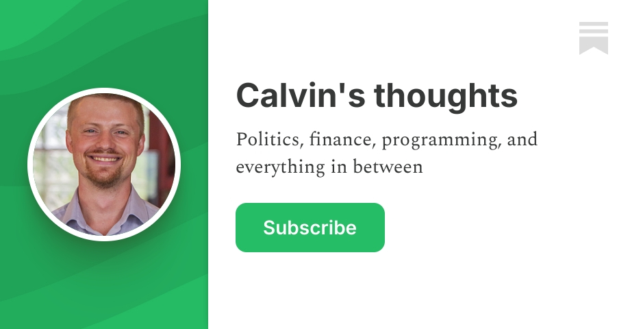 Calvin's thoughts | calvinfroedge | Substack