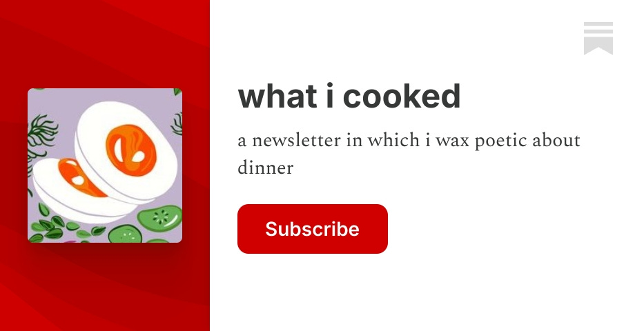 what i cooked | Cassie Pendino | Substack