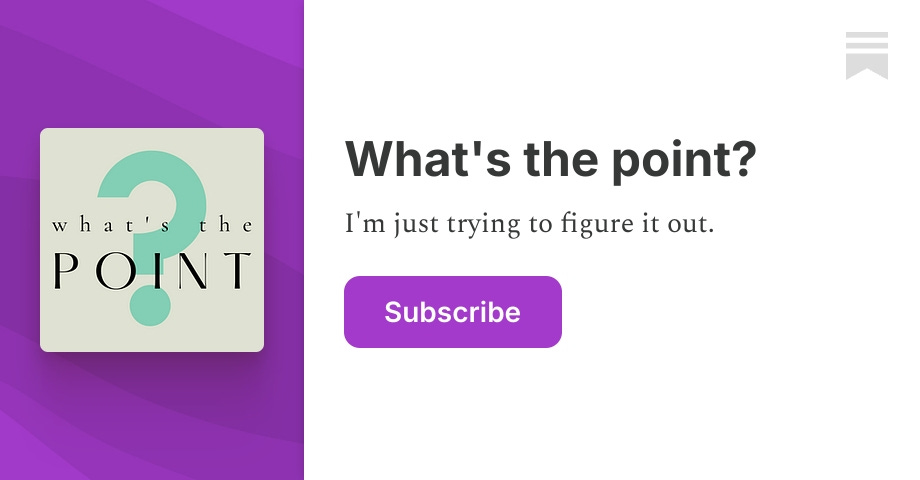 What's the point? | Christine Brannan | Substack