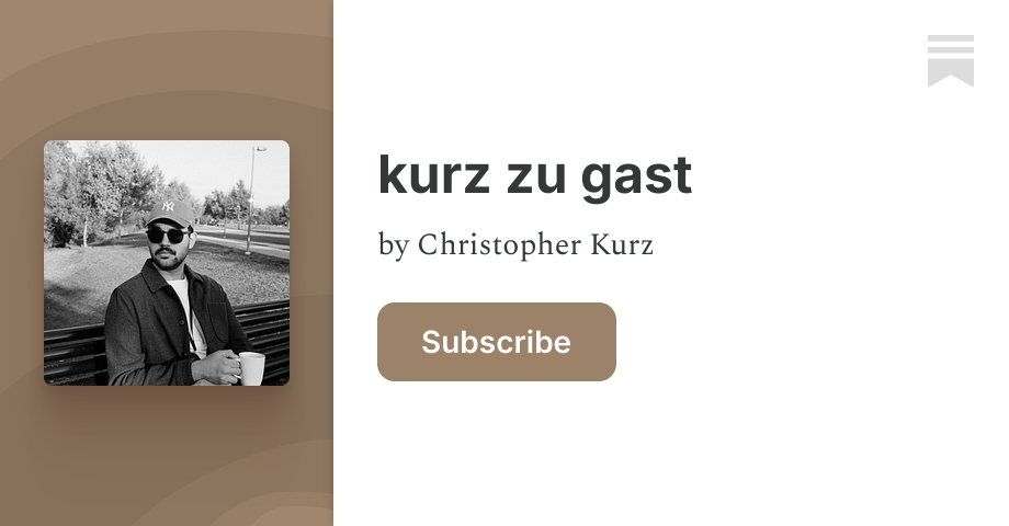 KURZe PAUSE | Christopher Kurz | Substack