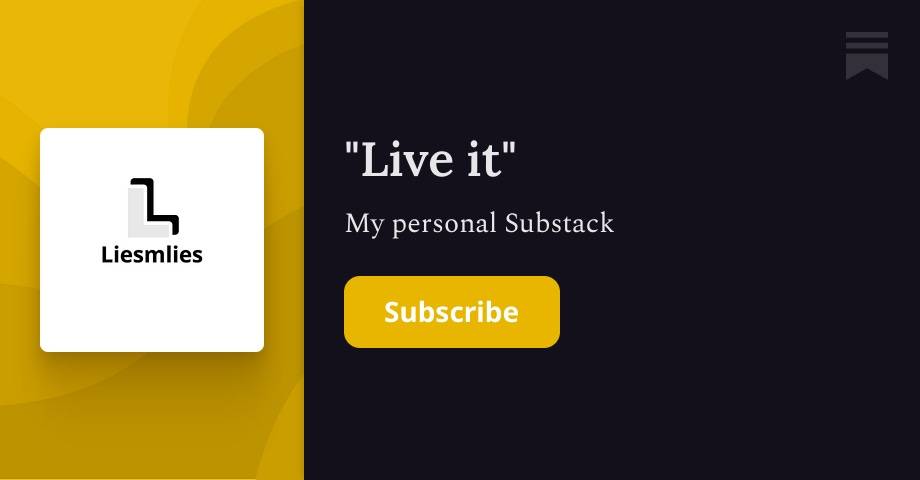 "Live it" | Clark | Substack