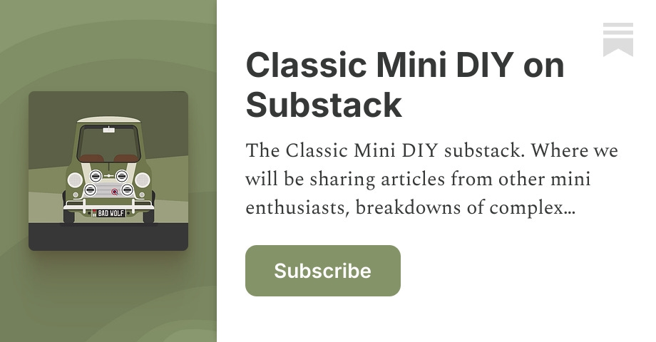 Classic Mini DIY on Substack | Cole D Gentry | Substack