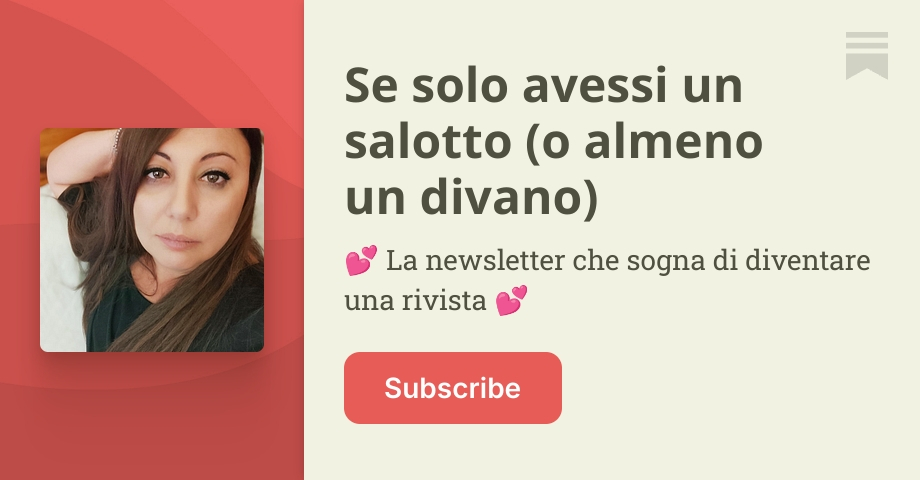 Se solo avessi un salotto (o almeno un divano) | Cristina | Substack