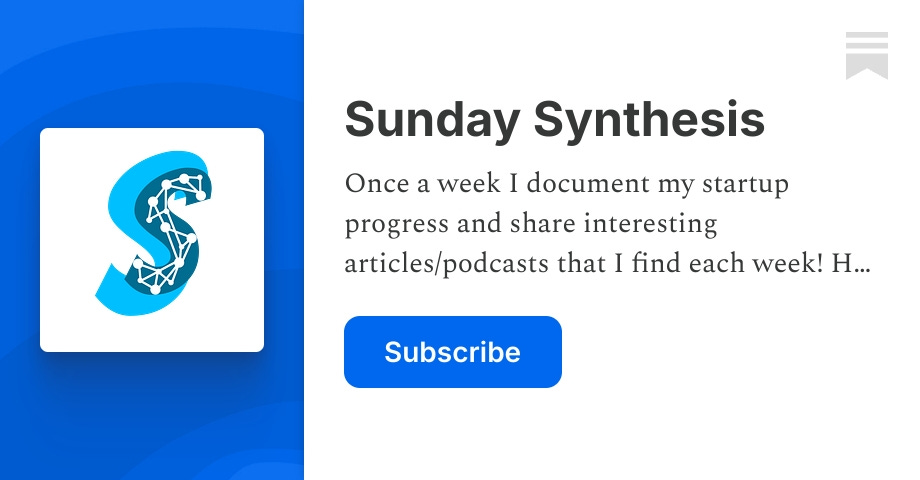 Sunday Synthesis | Daniel Kamel | Substack