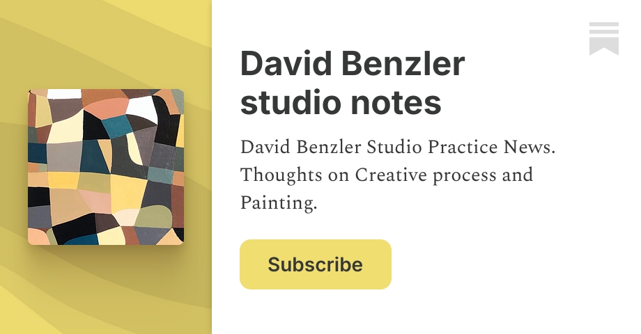David Benzler studio notes | Substack