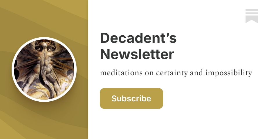 Decadent’s Newsletter | Decadent Purity | Substack