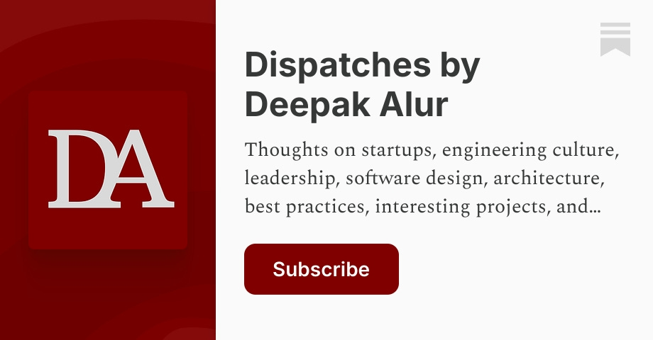 Dispatches by Deepak Alur | Substack