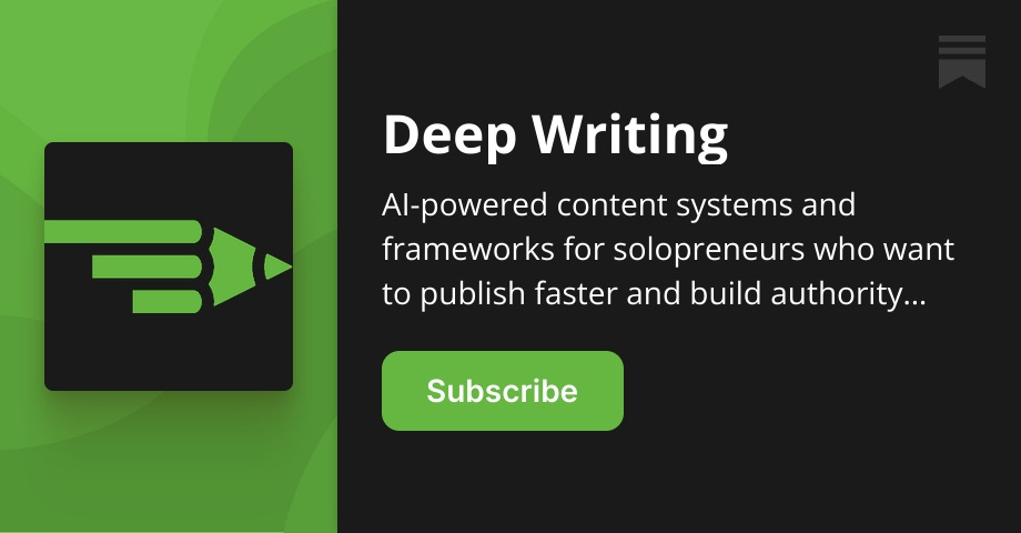 Deep Writing: AI Content Systems for Solopreneurs | Tuhin Patra | Substack