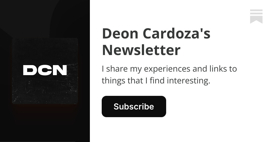 Deon Cardoza's Newsletter | deoncardoza | Substack