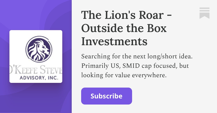 The Lion's Roar - Outside the Box Investments | Dominick D'Angelo | Substack