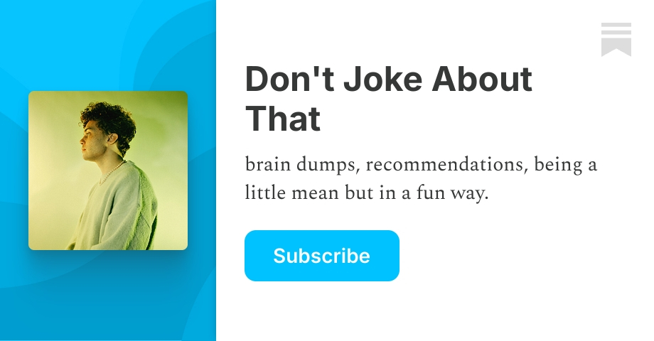 Don't Joke About That | Paul McCallion | Substack