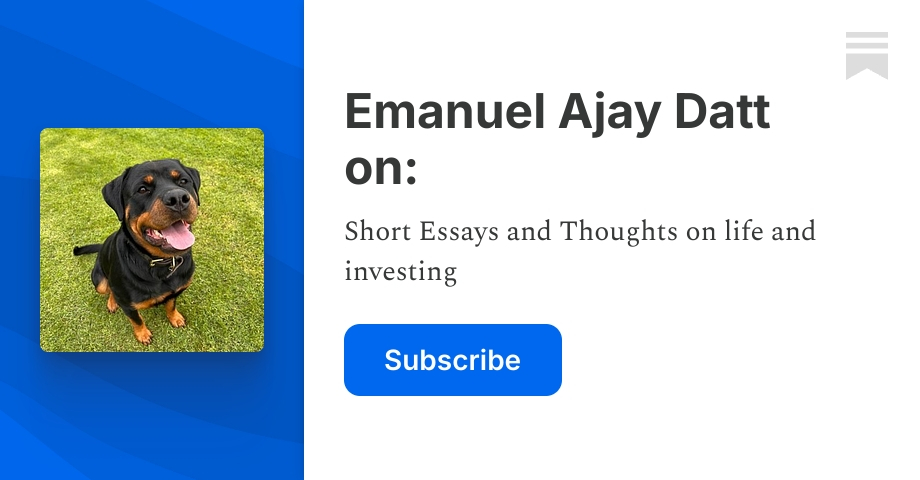 Emanuel Ajay Datt on: | Substack