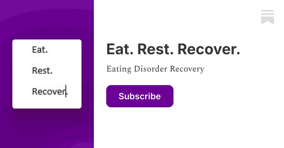 Choosing recovery. - by Lindsay - Eat. Rest. Recover.