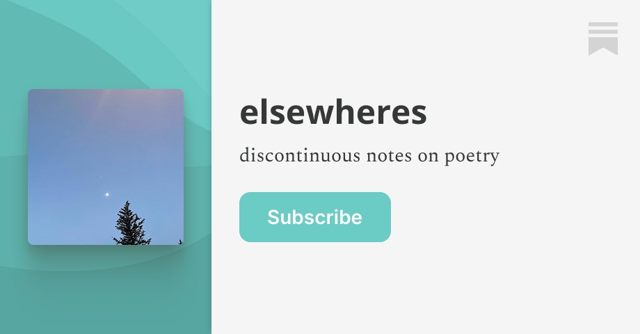 elsewheres | Alycia Pirmohamed | Substack