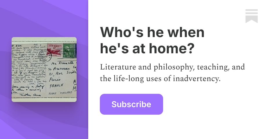 Who's he when he's at home? | Eric Lindstrom | Substack