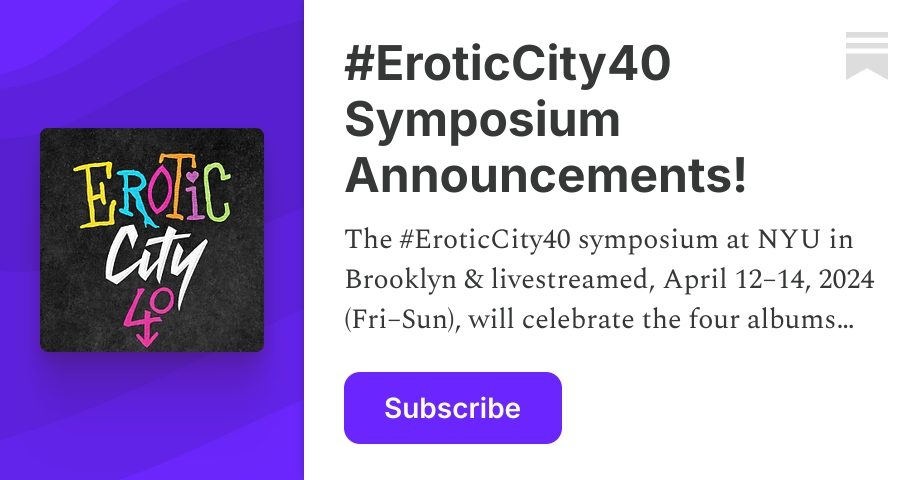 #EroticCity40 Symposium Announcements! | polished solid | Substack