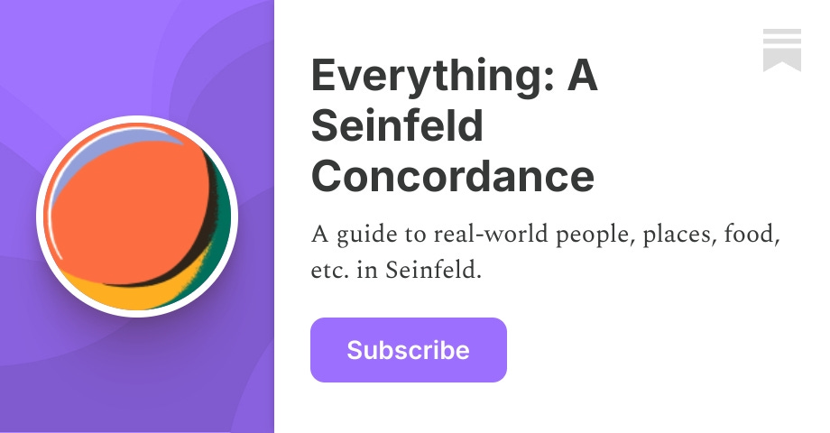 Everything: A Seinfeld Concordance | LaFave, Kenneth | Substack
