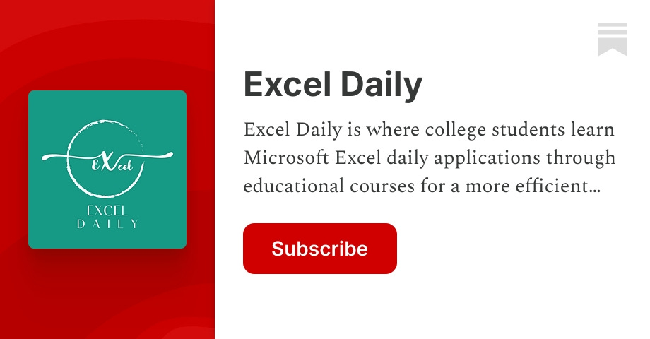 Excel Daily | Charise Chua | Substack