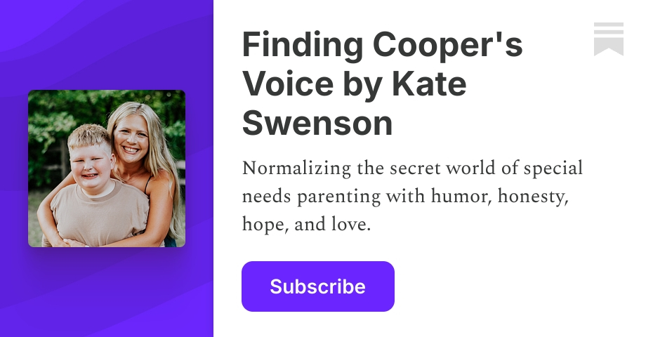 Finding Cooper's Voice by Kate Swenson | Substack