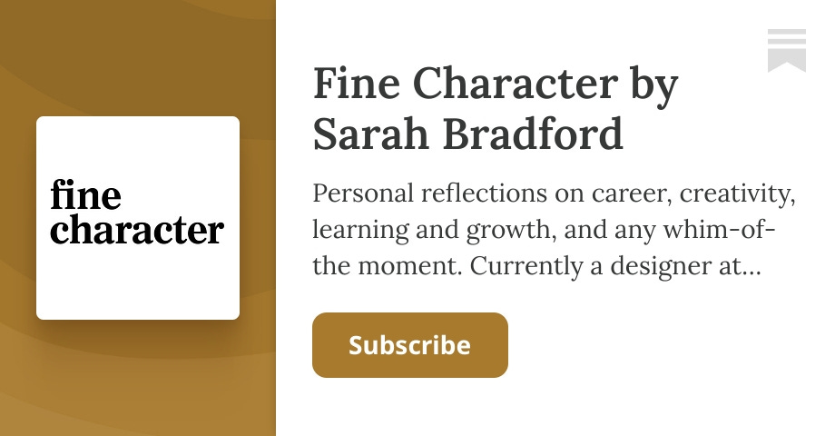Fine Character by Sarah Bradford | Substack