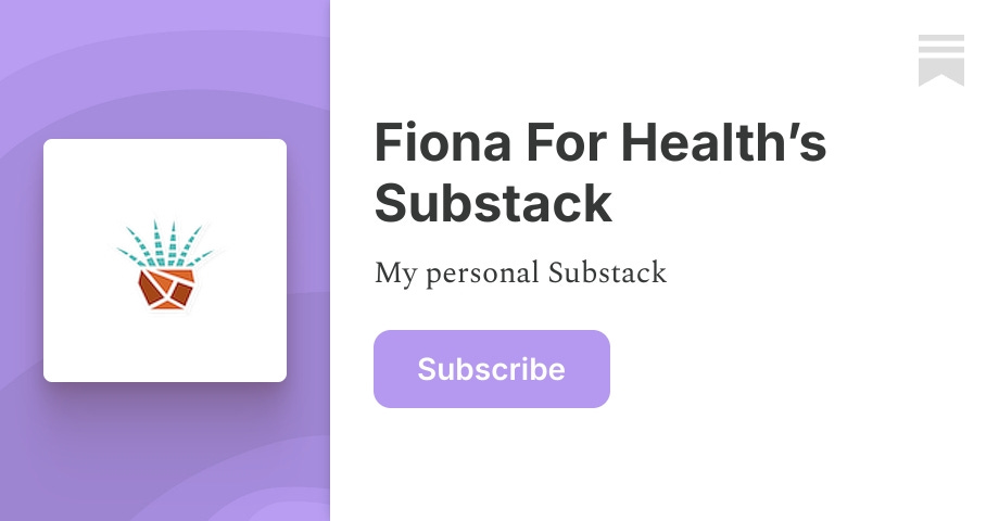 Live Tomorrow 4pm Pacific - Fiona For Health’s Substack