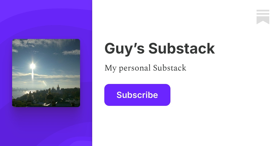 MY 1st Substack - by Guy Berfield - Guy’s Substack