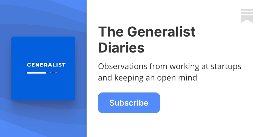 The Generalist Diaries | Kevin McCormick | Substack
