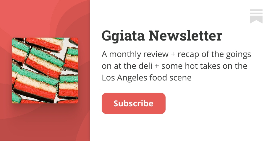 Ggiata Newsletter | Ggiata Delicatessen | Substack