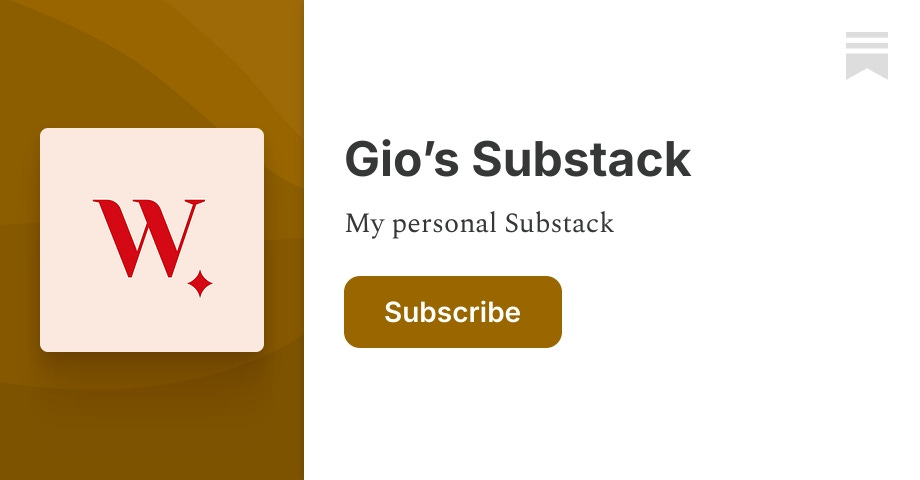 Gio’s Substack | Gio da Wonder | Substack